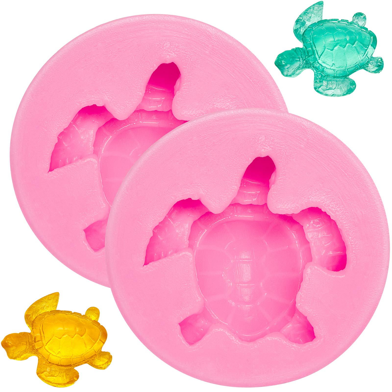 2 Pieces Sea Turtle Silicone Mold Turtle Candy Fondant Mold Tortoise Chocolate Making Mold for DIY Baking Cake Desserts Decoration Tools