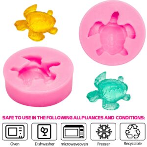 2 Pieces Sea Turtle Silicone Mold Turtle Candy Fondant Mold Tortoise Chocolate Making Mold for DIY Baking Cake Desserts Decoration Tools