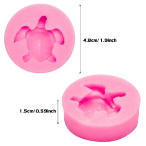 2 Pieces Sea Turtle Silicone Mold Turtle Candy Fondant Mold Tortoise Chocolate Making Mold for DIY Baking Cake Desserts Decoration Tools