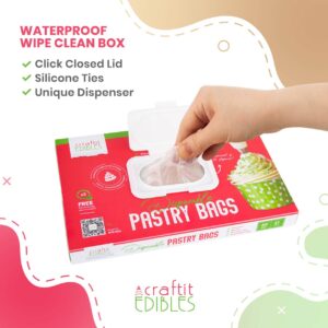 Extra Large Piping Bags 21 Inch Disposable Piping Bag - 80 Heavy Duty Durable Extra Wide + 2 Ties – Bakers Choice Microwaveable Large Pastry Bags Set - Icing Piping Bags by Craftit Edibles