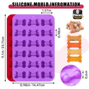 RUGVOMWM Silicone Molds Puppy Dog Paw and Bone Molds for Baking,Chocolate Molds,Silicone Dog Treat Mold - 6 Pack