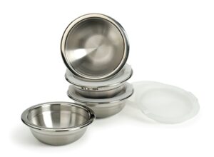 rsvp international 8 piece stainless steel prep bowls set with lids, model number: (prep-8)