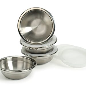 RSVP International 8 Piece Stainless Steel Prep Bowls Set with Lids, Model Number: (PREP-8)