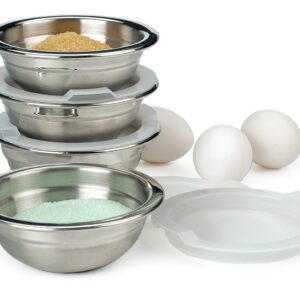 RSVP International 8 Piece Stainless Steel Prep Bowls Set with Lids, Model Number: (PREP-8)