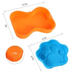 wooyaya 2Pcs Silicone Dog Birthday Cake Pans, Bone Shape, 8 Inch