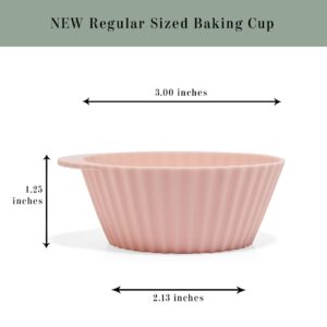 The Silicone Kitchen Reusable Silicone Baking Cup Silicone Muffin Liners for Cupcakes, BPA Free, Regular, 24 Pack, Pink Gray Blue