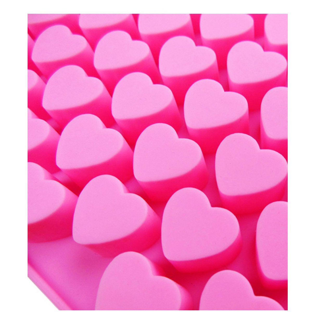 Silicone Mini Heart 55-Cavity Molds for Baking, Heart Shape Ice Cube Candy Chocolate Mold, Valentine Candy Molds, Pack of 2