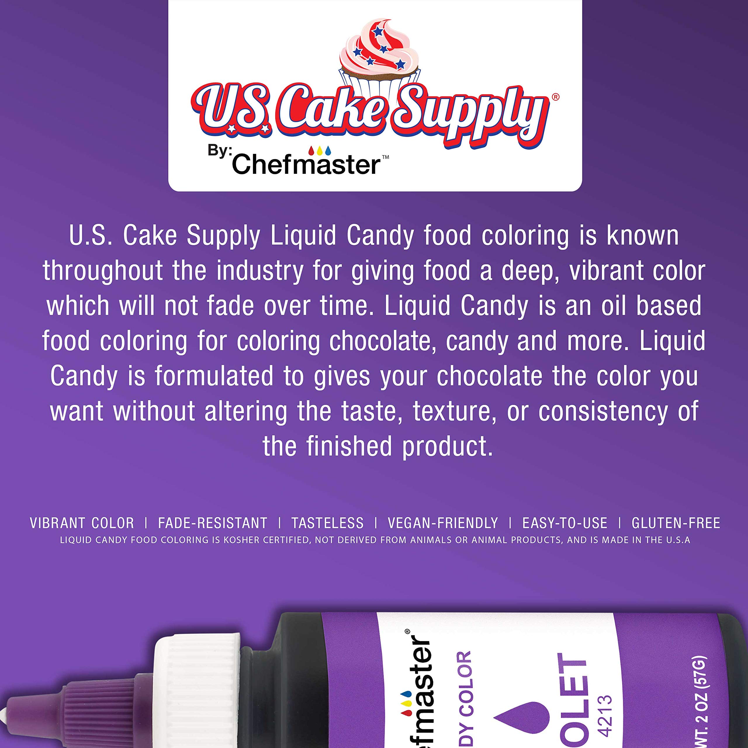 U.S. Cake Supply 2-Ounce Liquid Candy Food Color Color Violet