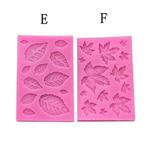 A Variety of Leaves Maple Leaf Resin Molds Silicone Mold for Fondant Cake Decoration Tools DIY Chocolate Kitchen Baking Small Size 3.72'' (E)