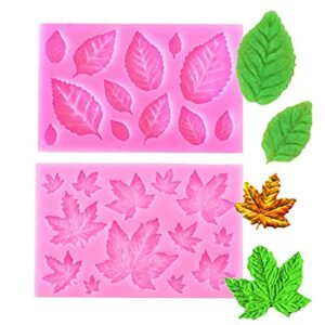 A Variety of Leaves Maple Leaf Resin Molds Silicone Mold for Fondant Cake Decoration Tools DIY Chocolate Kitchen Baking Small Size 3.72'' (E)