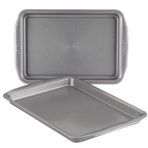 circulon nonstick bakeware set, nonstick cookie sheet / baking sheet - 2 piece, gray