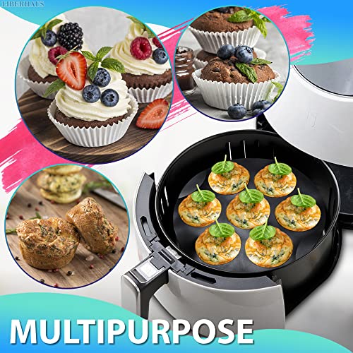 Air Fryer Silicone Cupcake Pan - 3.5-5.8l Air Fryer Egg Bites Mold Nonstick Muffin Pan Egg Cups Molds Silicone Muffin Pan For Air Fryer Accessories - 7 Mini Muffin Maker Cupcake Tray Baking Mold