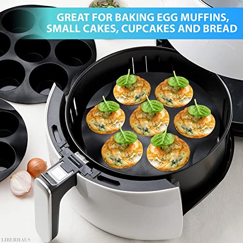 Air Fryer Silicone Cupcake Pan - 3.5-5.8l Air Fryer Egg Bites Mold Nonstick Muffin Pan Egg Cups Molds Silicone Muffin Pan For Air Fryer Accessories - 7 Mini Muffin Maker Cupcake Tray Baking Mold