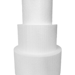 Shape Innovation - Round 5" Cake Dummy set - Set Of 3, Each 5" High By 6", 8", & 10" Round - Perfect for wedding cakes, birthday cakes, display cakes, window displays, parties