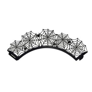 BinaryABC Halloween Cupcake Wrappers,Spider Web Cupcake Wrapper,Halloween Party Decorations Supplies 36Pcs