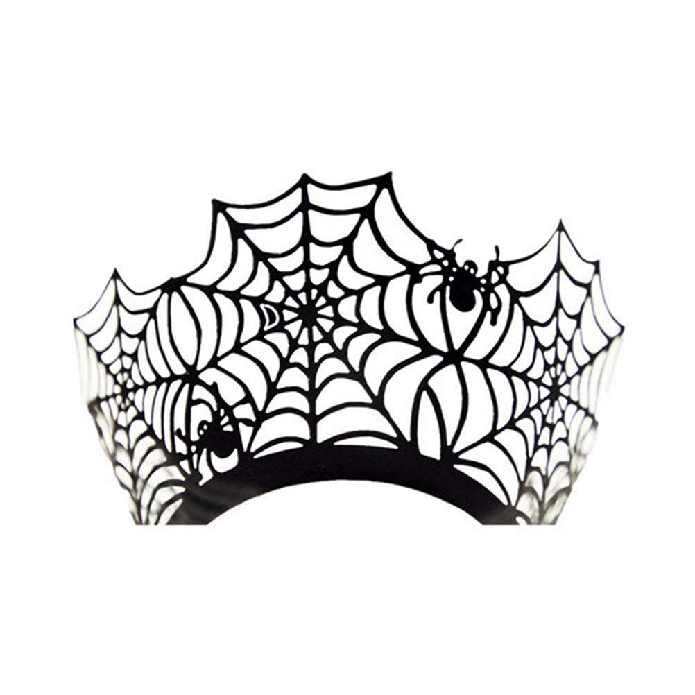 BinaryABC Halloween Cupcake Wrappers,Spider Web Cupcake Wrapper,Halloween Party Decorations Supplies 36Pcs