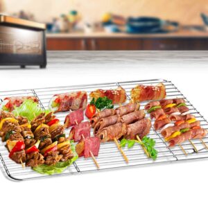 TeamFar Baking Sheet with Rack Set, Stainless Steel Baking Pan Tray Cookie Sheet with Cooling Rack, Non Toxic & Healthy, Easy Clean & Dishwasher Safe