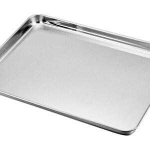 TeamFar Baking Sheet with Rack Set, Stainless Steel Baking Pan Tray Cookie Sheet with Cooling Rack, Non Toxic & Healthy, Easy Clean & Dishwasher Safe