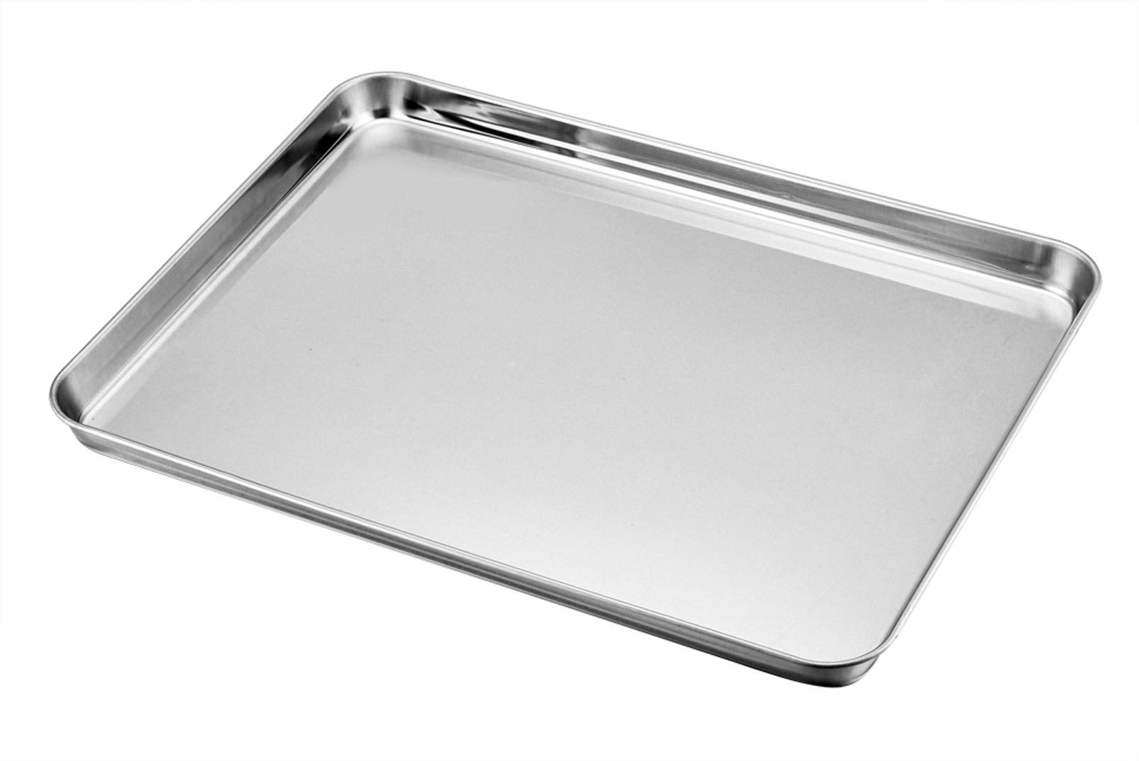 TeamFar Baking Sheet with Rack Set, Stainless Steel Baking Pan Tray Cookie Sheet with Cooling Rack, Non Toxic & Healthy, Easy Clean & Dishwasher Safe