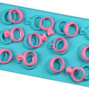 Owfvlazi Silicone Chocolate Ring Molds Non-Stick BPA Free Baking Jelly Pudding Candy Molds Ice Cube Tray Chocolate Candy Bakeware Weeding Decoration Moulds (Ring Mold)