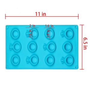 Owfvlazi Silicone Chocolate Ring Molds Non-Stick BPA Free Baking Jelly Pudding Candy Molds Ice Cube Tray Chocolate Candy Bakeware Weeding Decoration Moulds (Ring Mold)