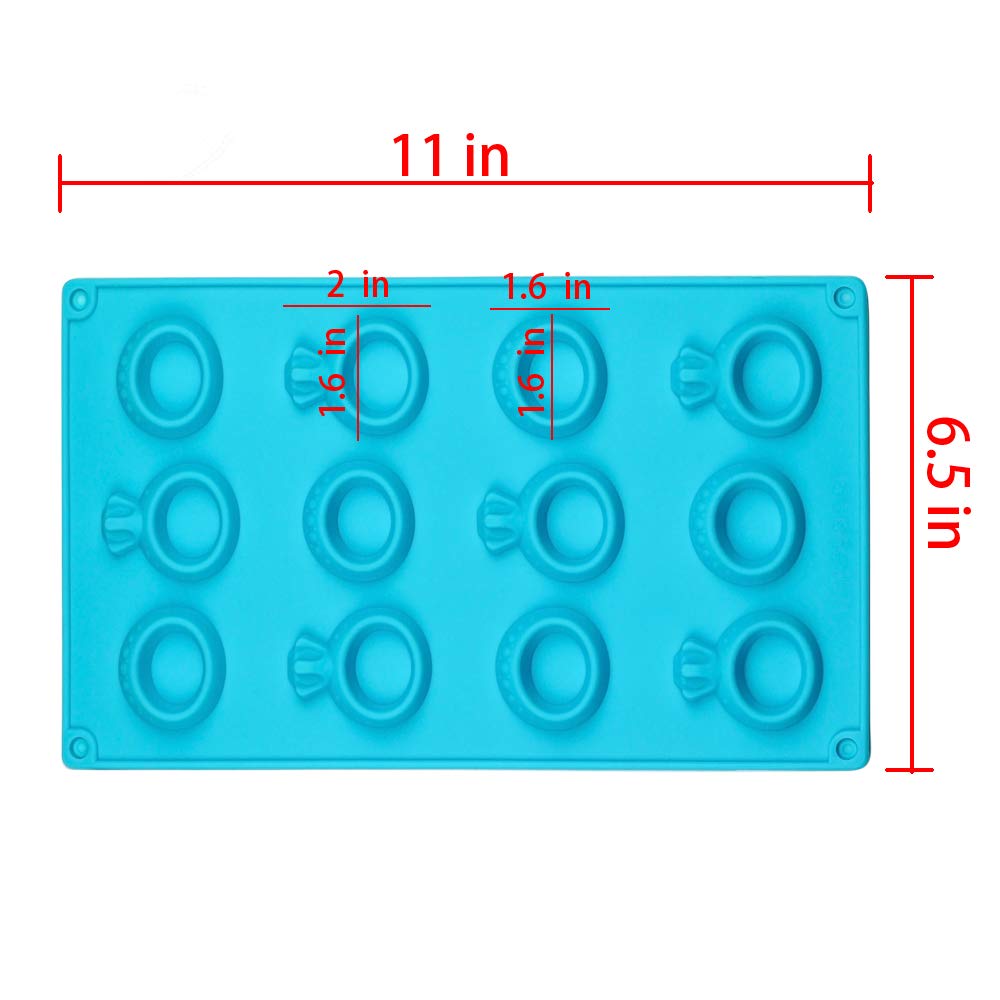 Owfvlazi Silicone Chocolate Ring Molds Non-Stick BPA Free Baking Jelly Pudding Candy Molds Ice Cube Tray Chocolate Candy Bakeware Weeding Decoration Moulds (Ring Mold)