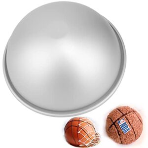 8 inch hemisphere, football cake pan, half ball cake mold,kids diy 3d soccer birthday cake pan, aluminum alloy nonstick baking tools (8 inch)