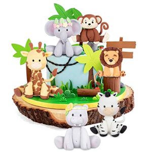 FUNSHOWCASE Jungle Animals Fondant Silicone Molds Sugarcraft Cake Decoration 6-count Height 2.6-3.6inch