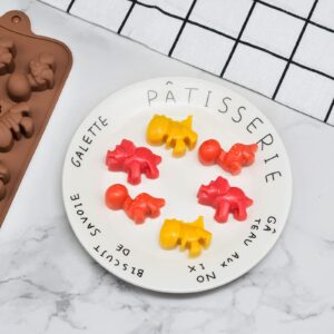 Candy Chocolate Molds Silicone, Non-stick Animal Jello Molds, Crayon Mold, Silicone Baking Mold - BPA Free, Forest Theme with Different Animals, including Dinosaurs, Bear, Lion and Butterfly, Set of 6