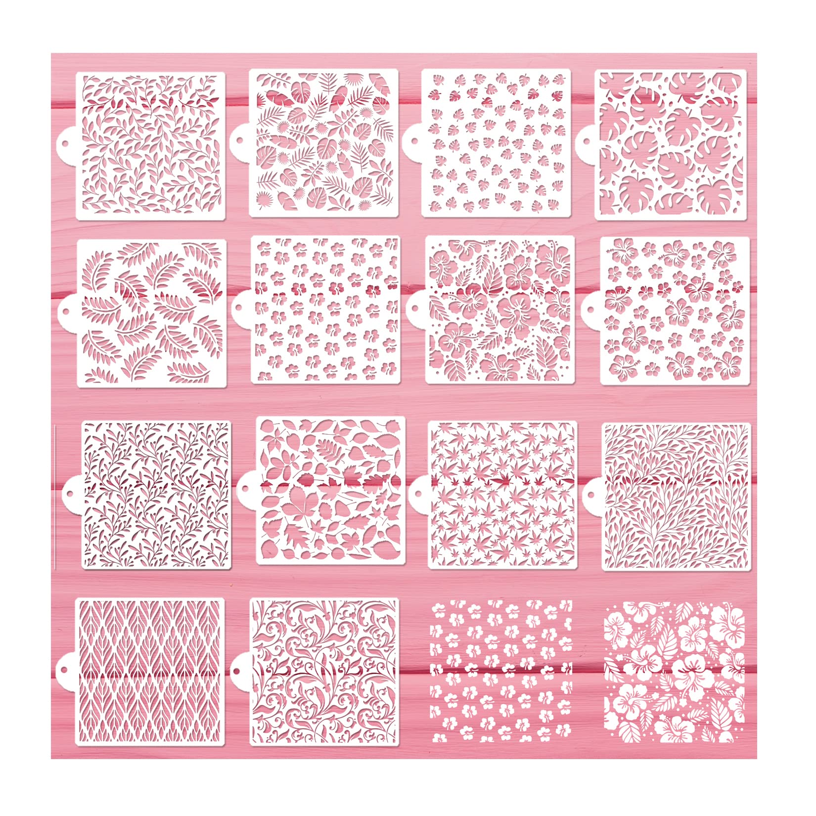 Cake Stencils Decorating Buttercream Cookie Stencils for Royal Icing Leopard Stencil Airbrush Snake Skin Mermaid Scale Stencil Cheetah Cow Print Templates for Baking (14 5.5'' Leaf Cookie Stencils)