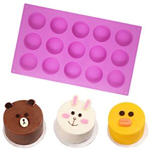 SENHAI 3 Pcs 15 Holes Cylinder Silicone Molds for Making Chocolate Candy Soap Muffin Brownie Cake Pudding Baking - Purple Blue Pink