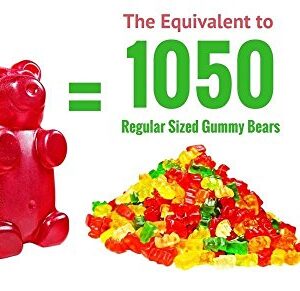 DIY Giant Gummy Bear Mold by Mister Gummy | PREMIUM Quality Silicone + 2 RECIPES and 5 GIFT BAGS Included | Make BIG Bear Treats! (Gummy, Cakes, Breads, Chocolates, and More) (Red)