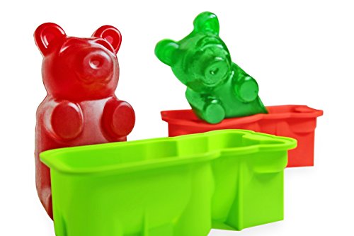 DIY Giant Gummy Bear Mold by Mister Gummy | PREMIUM Quality Silicone + 2 RECIPES and 5 GIFT BAGS Included | Make BIG Bear Treats! (Gummy, Cakes, Breads, Chocolates, and More) (Red)