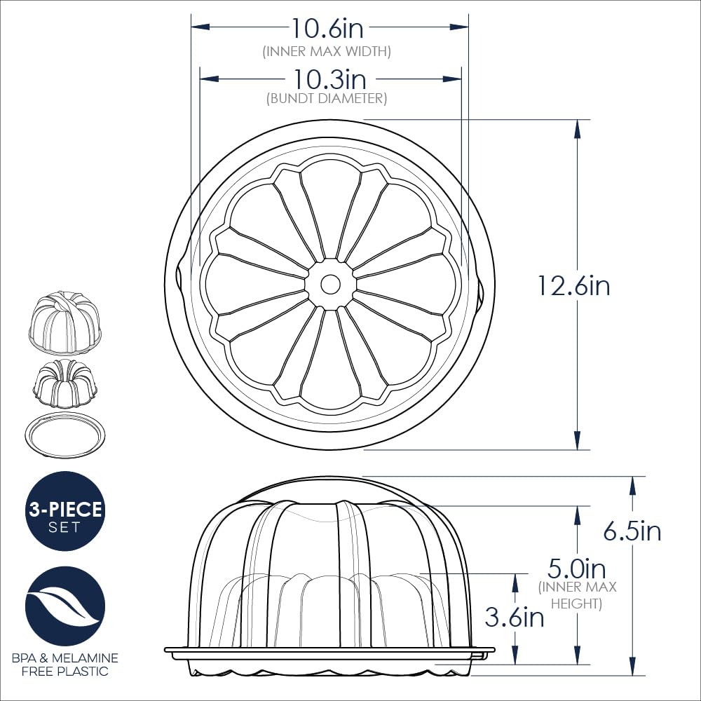 Nordic Ware Translucent Cake Keeper + Bundt Pan, Silver