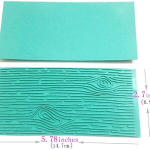 Gobaker Texture 2-Piece Mold Set Tree Bark and Brick Wall Impression Moulds Gum Paste Impression Mat Fondant Cake Decorating Gobaker Supplies for Cupcake Wedding Cake Decoration(Blue)