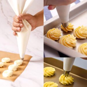 3 Pack Reusable Pastry Piping Bags, Canvas Cake Decorating Bags 14,16,18 Inch Icing Frosting Bag