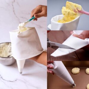 3 Pack Reusable Pastry Piping Bags, Canvas Cake Decorating Bags 14,16,18 Inch Icing Frosting Bag