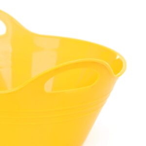 Mintra Home Plastic Bowls with Handles (4.5L Large 2pk, Yellow)