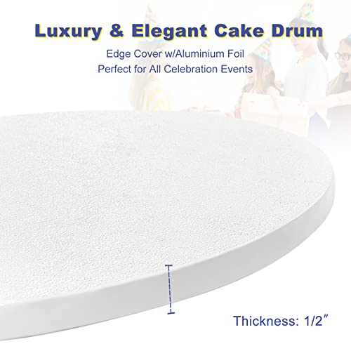 Tall Cake Box with Window, Tiered Cake Box, 12x12x12 Inch Cake Box, Disposable Cake Container, Cake Stand, Tiered Cake Stand, Large White Cake Box (1 Pack) and Silver Cake Board (white/white)