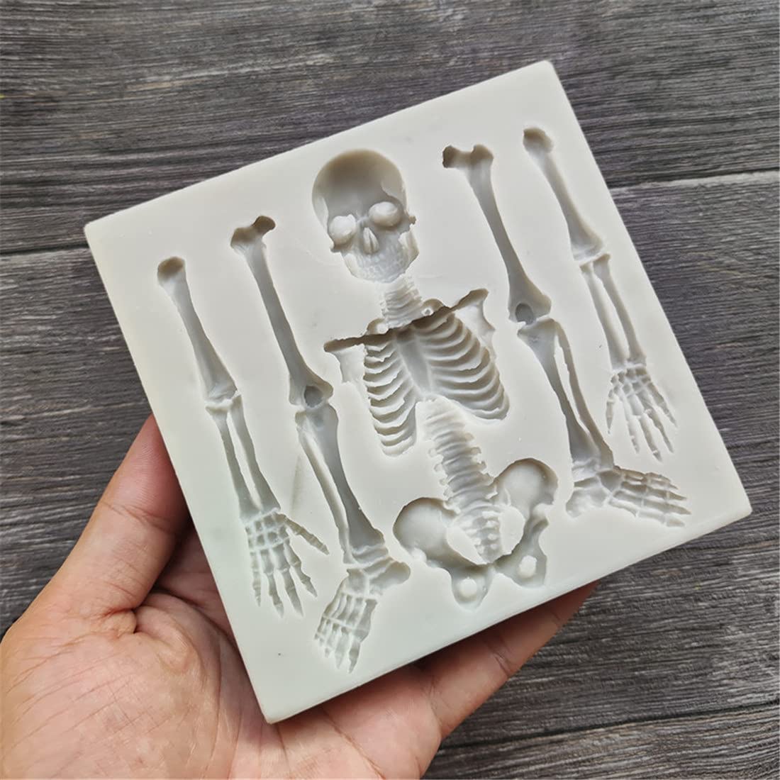 Skull Silicone Fondant Cake Mold, Halloween skeleton Chocolate Mold Kitchen Baking Mold Cake Decorating Moulds Gummy Sugarcraft Mold Chocolate Candy Cupcake Mold