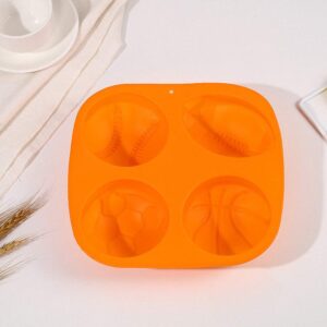 Giant Size Sports Balls Silicone Ice Cube Mold Athlete Basket Ball Rugby Tennis Soccer Football Chocolate Candy Jello Shot Mold Mini Cake Cupcake Baking Pan