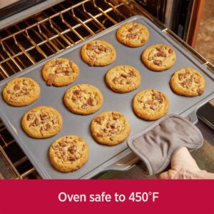 All-Clad Pro-Release Nonstick Bakeware Set 3 Piece Oven Safe 450F Half Sheet, Cookie Sheet, Muffin Pan, Cooling & Baking Rack, Round Cake Pan, Loaf Pan, Baking Pan Grey