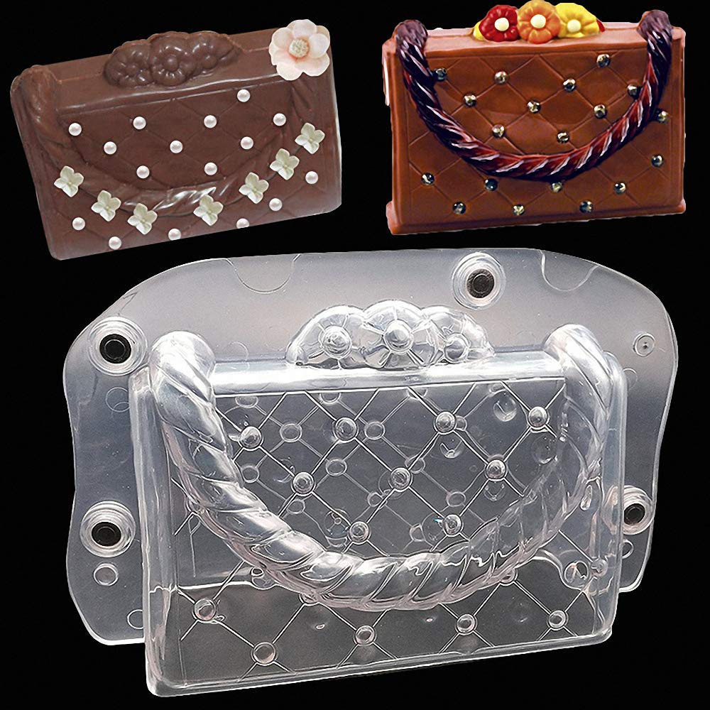 3D Lady Bag Plastic Chocolate Mould DIY Handmade Cake Chocolate Mold Polycarbonate Bag Candy Cake Decorating Tools Molds