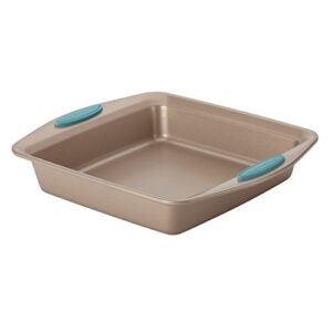 rachael ray cucina nonstick baking pan / nonstick cake pan, square - 9 inch, brown