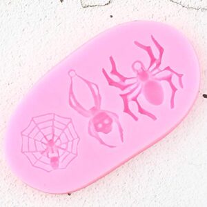 Halloween Spider Web Silicone Mold for DIY Crystal Candy Chocolate Pudding Ice Cube Soap Mould Handmade Ice Cream Fondant Mold Gum Paste Cupcake Cake Topper Decoration Jelly Shots Desserts