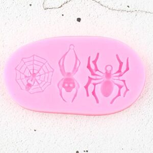 Halloween Spider Web Silicone Mold for DIY Crystal Candy Chocolate Pudding Ice Cube Soap Mould Handmade Ice Cream Fondant Mold Gum Paste Cupcake Cake Topper Decoration Jelly Shots Desserts