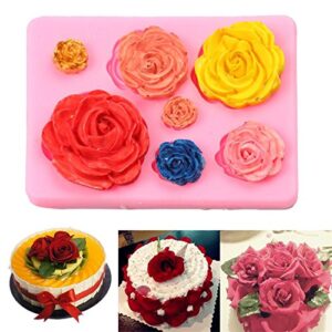 Tvoip Rose Flowers silicone mold Cake Chocolate Mold wedding Cake Decorating Tools Fondant Sugarcraft Cake Mold