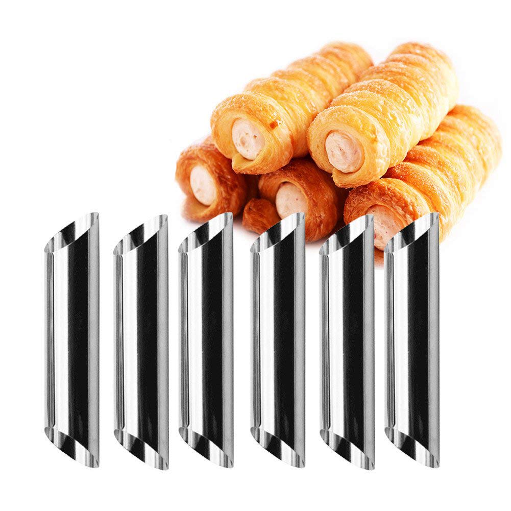 Meao 30 Pcs Non-Stick Cream Horn Cones Tubes Stainless Steel Screw Croissant Pastry Baking Moulds Set, Cannoli Form Roll Mould Shaper for Christmas Anniversary and Daily Use #7