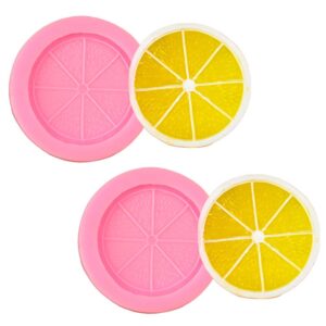 2pcs lemon slice fondant mold orange fruit piece silicone chocolate candy cake cupcake decorating tool polymer clay epoxy resin mold