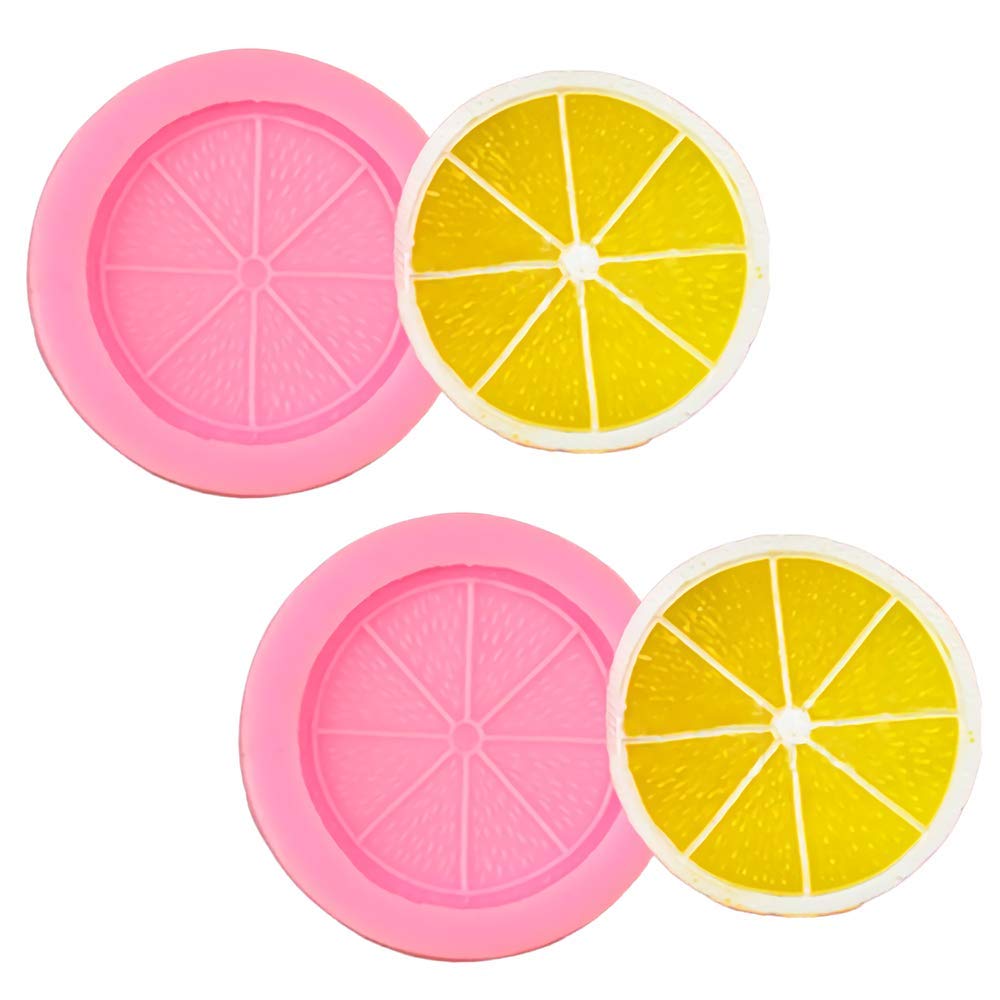 2Pcs Lemon Slice Fondant Mold Orange Fruit Piece Silicone Chocolate Candy Cake Cupcake Decorating Tool Polymer Clay Epoxy Resin Mold